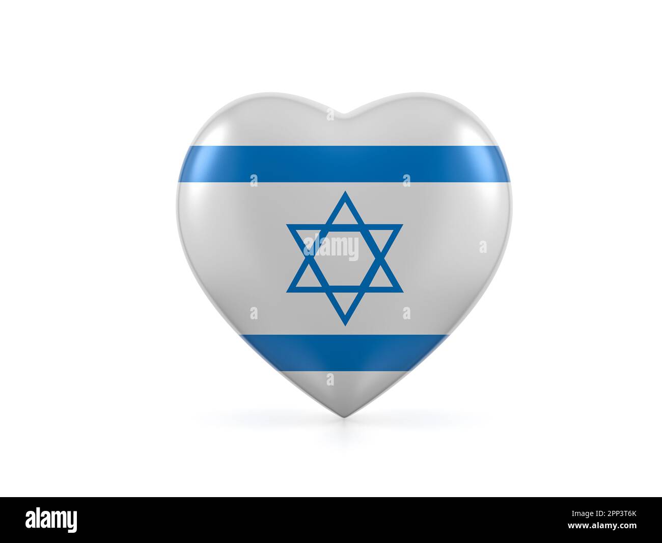 Israel heart flag on a white background. 3d illustration Stock Photo ...