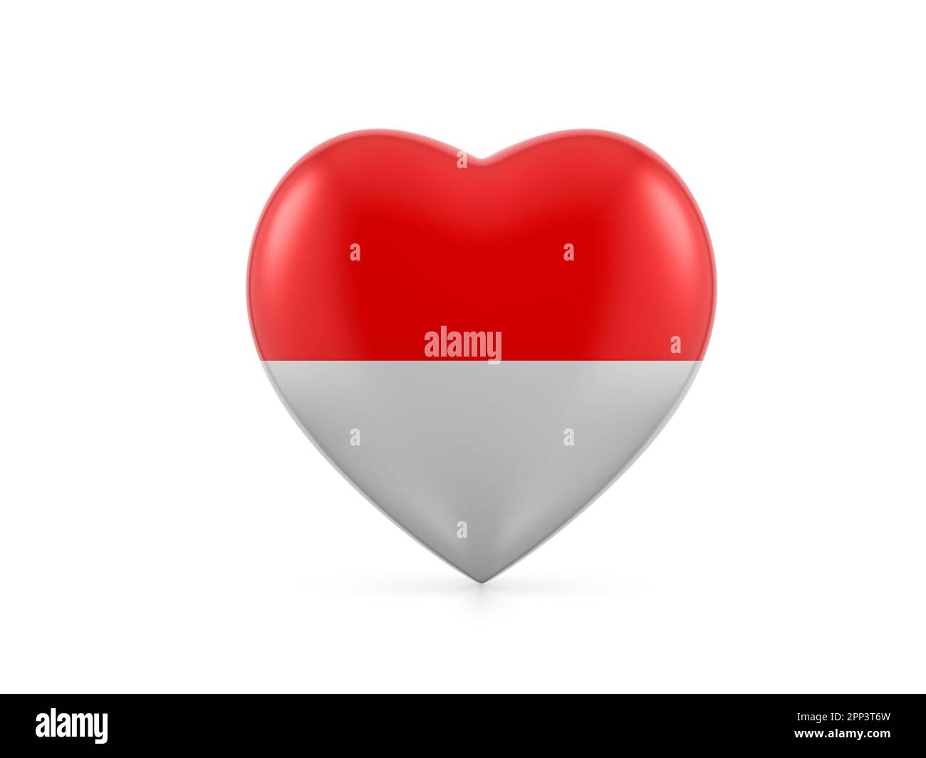 Indonesia heart flag on a white background. 3d illustration Stock Photo ...