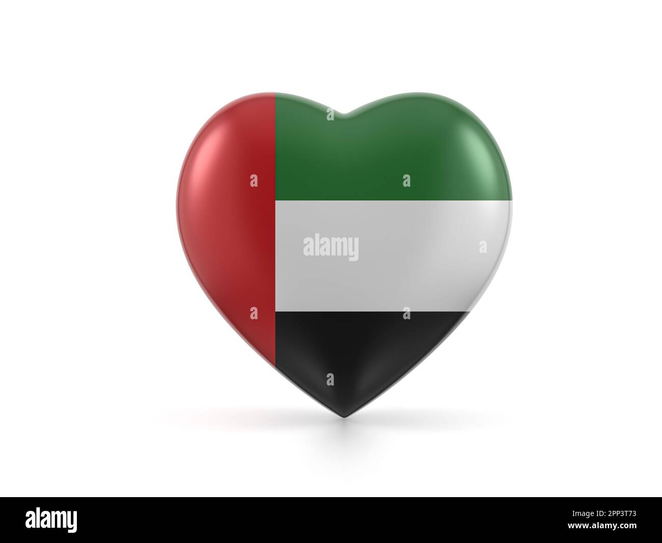 UAE heart flag on a white background. 3d illustration Stock Photo - Alamy