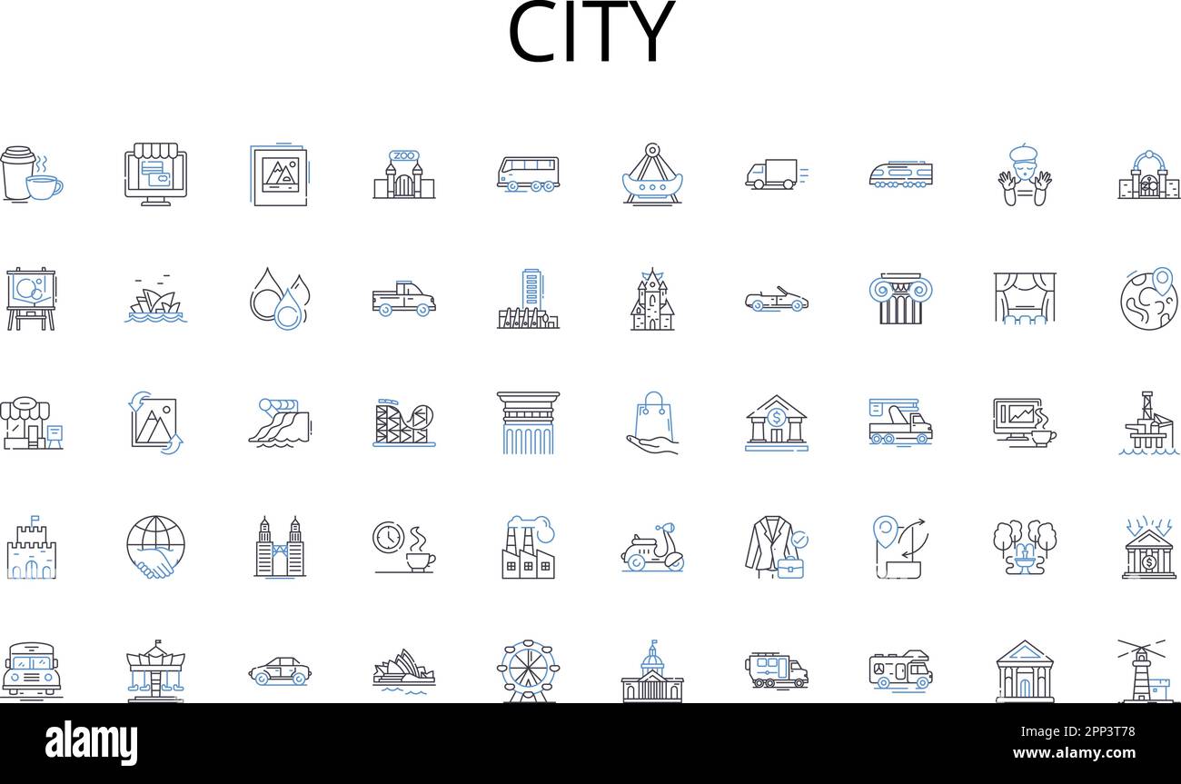 City Line Icons Collection Fabrication Assembly Machining Production Automation Quality