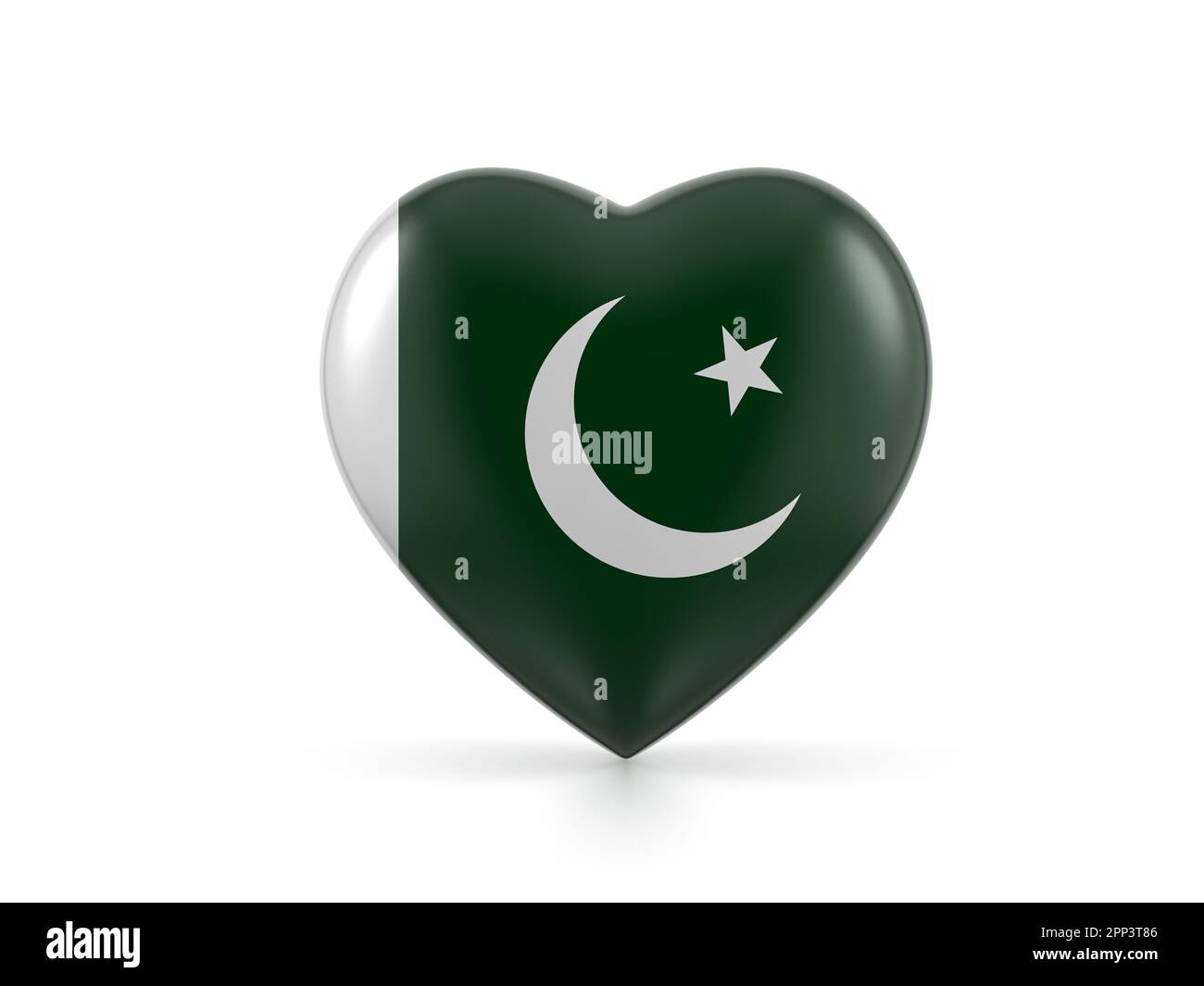 Pakistan heart flag on a white background. 3d illustration Stock Photo ...