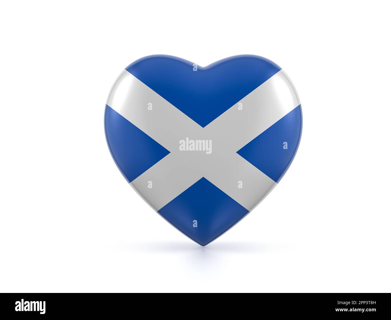 Scotland heart flag on a white background. 3d illustration Stock Photo ...