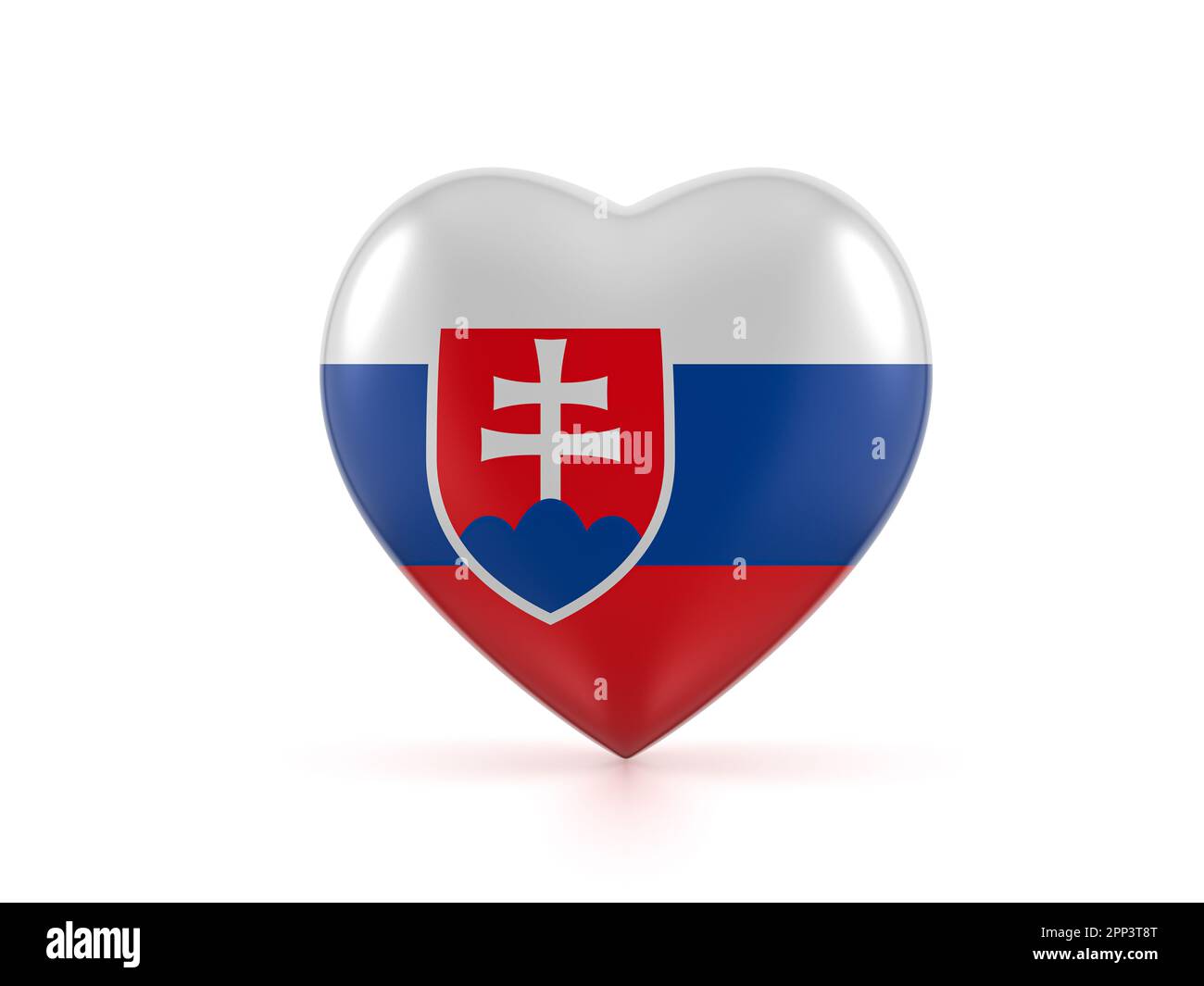 Slovakia heart flag on a white background. 3d illustration Stock Photo ...