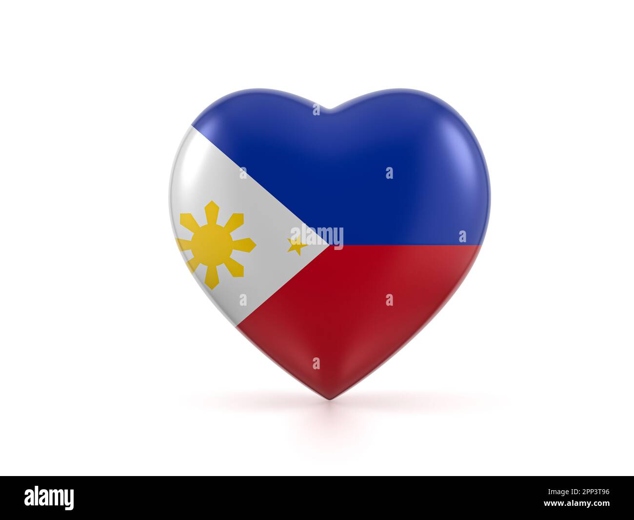 Philippines heart flag on a white background. 3d illustration Stock ...