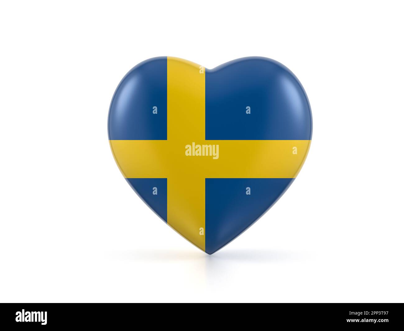 Sweden heart flag on a white background. 3d illustration Stock Photo ...