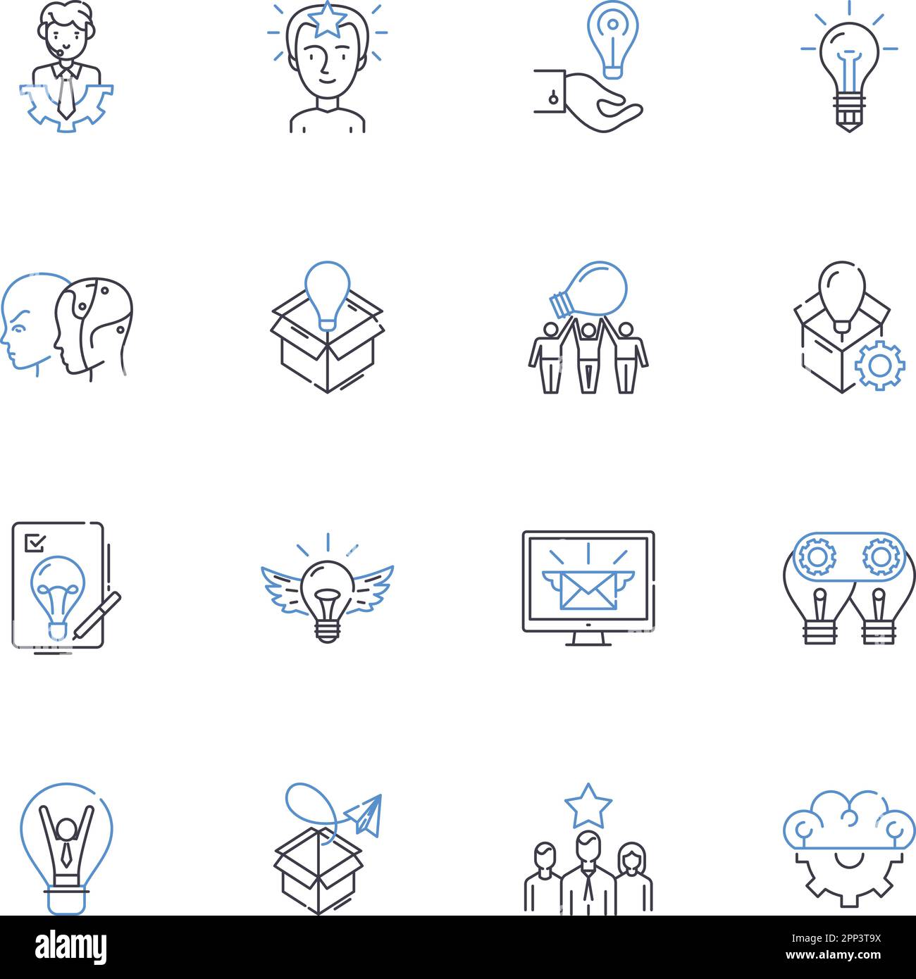 Conception initiation line icons collection. Inception, Genesis ...
