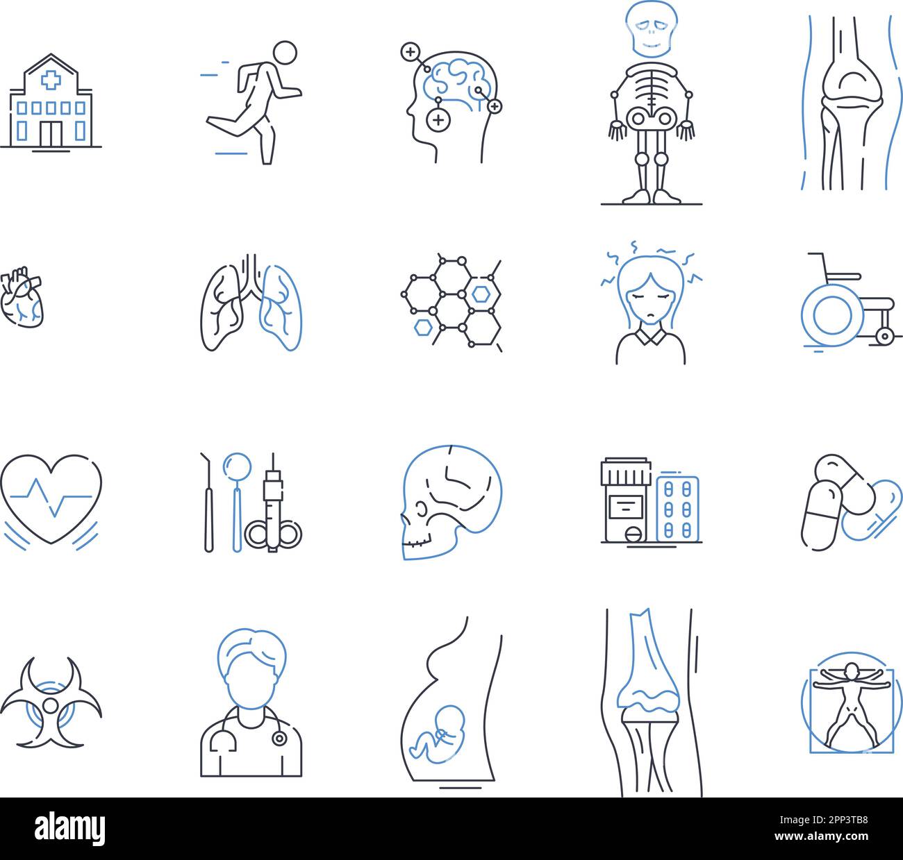 Stress management coaching line icons collection. Relaxation ...