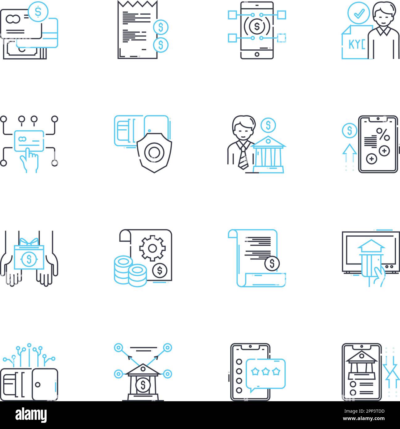 Wealth linear icons set. Prosperity, Affluence, Fortune, Opulence ...