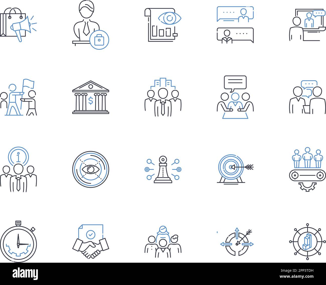 Economic union line icons collection. Integration, Cooperation ...