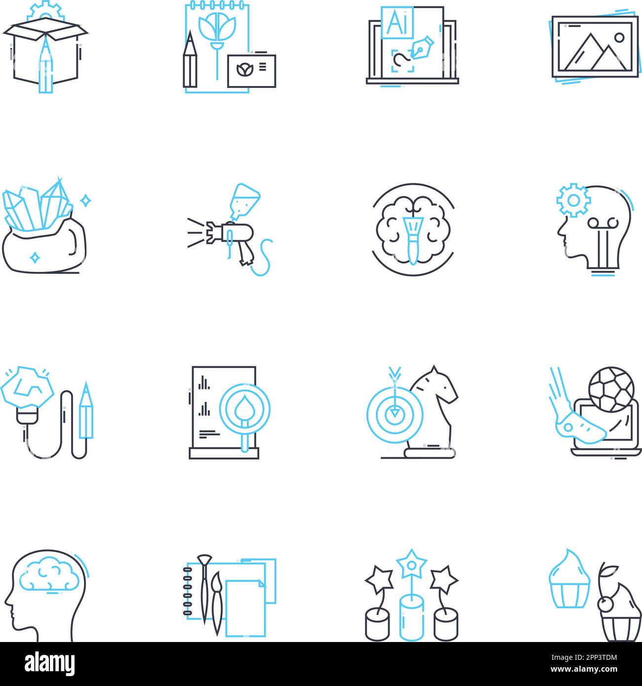 Electronic Art Linear Icons Set Digital Multimedia Interactive Code Algorithm Pixelated
