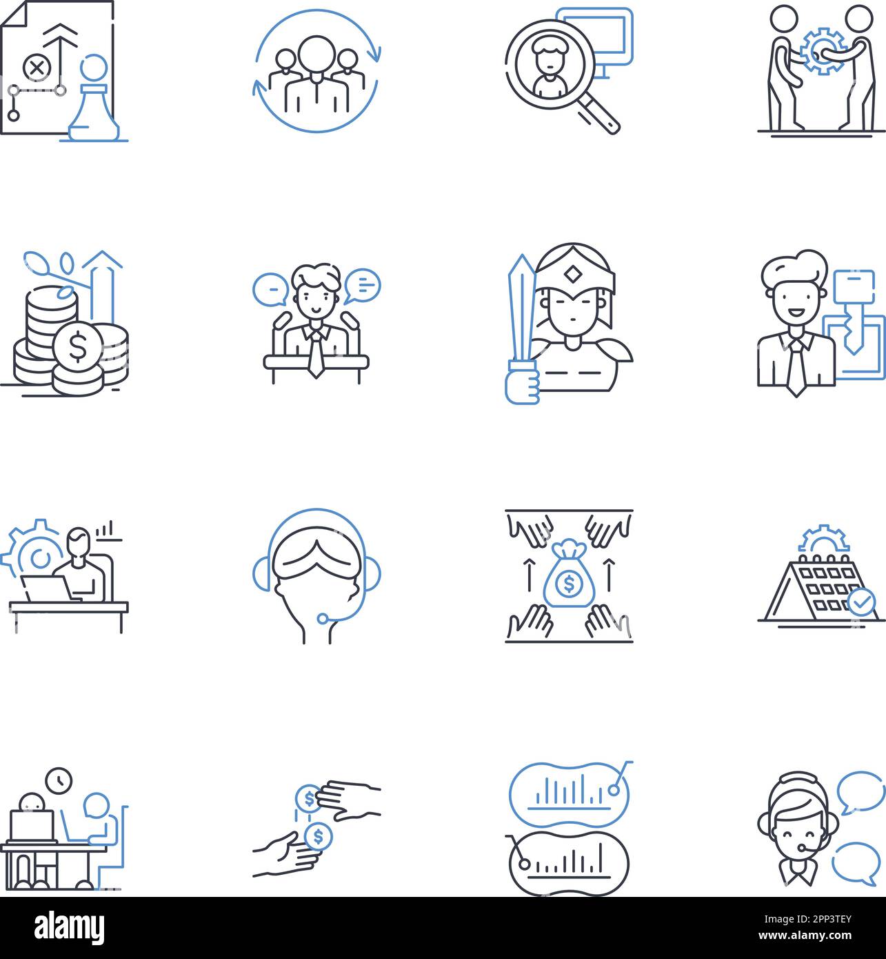 Employee advancement line icons collection. Promotion, Career ... Employee advancement line icons collection. Promotion, Career ...