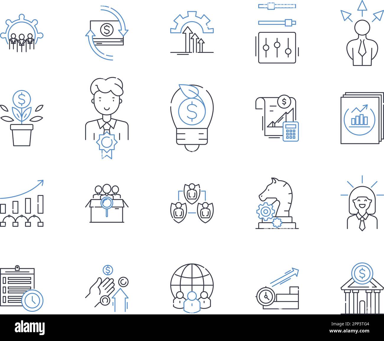 Work autonomy line icons collection. Empowerment, Independence, Control ...