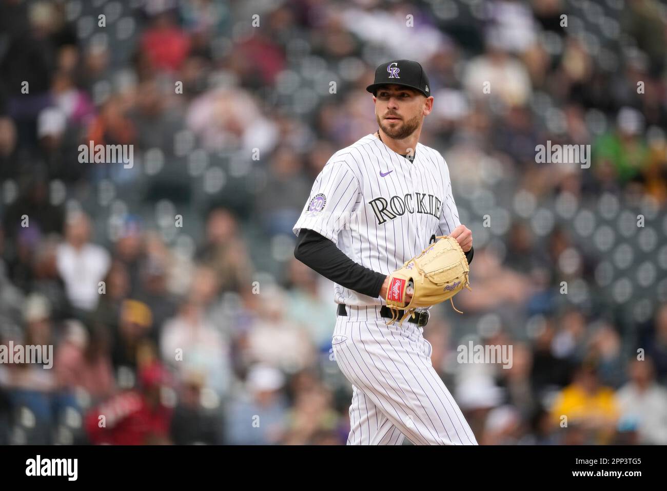 Colorado Rockies starting pitcher Austin Gomber (26) in the second ...