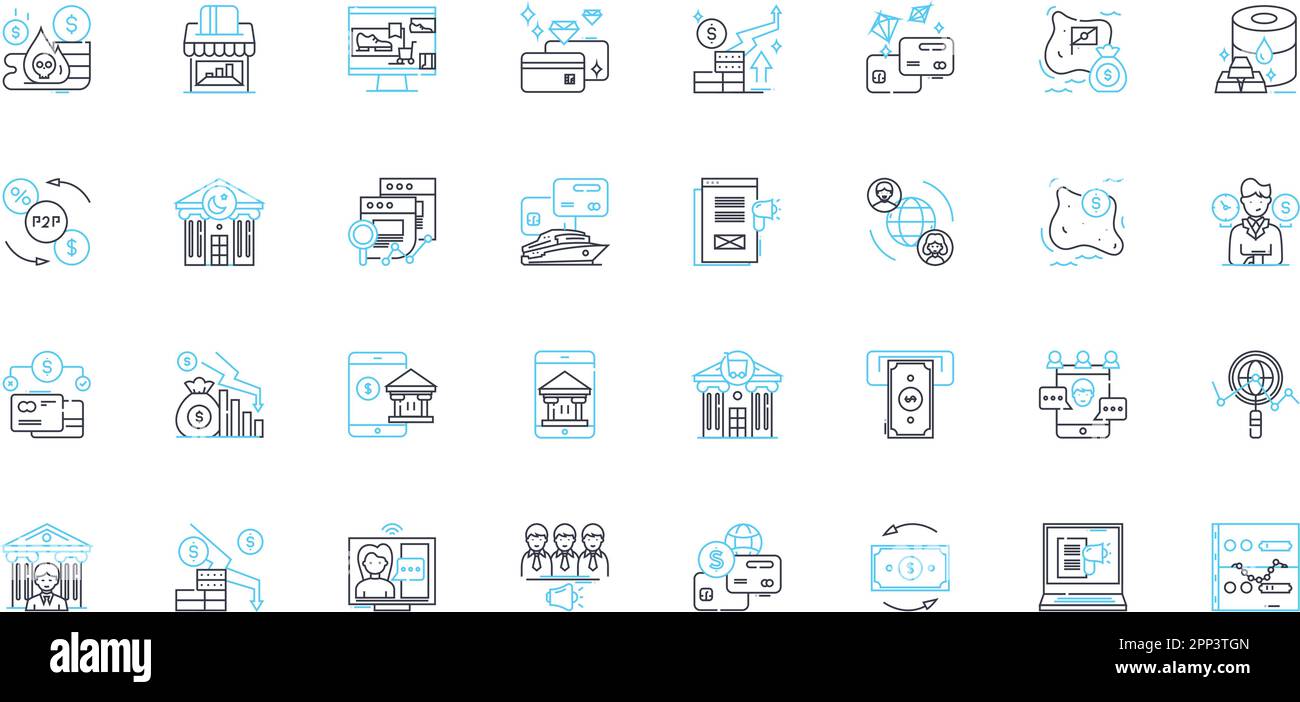 Risk funds linear icons set. Diversification, Investment, Allocation ...