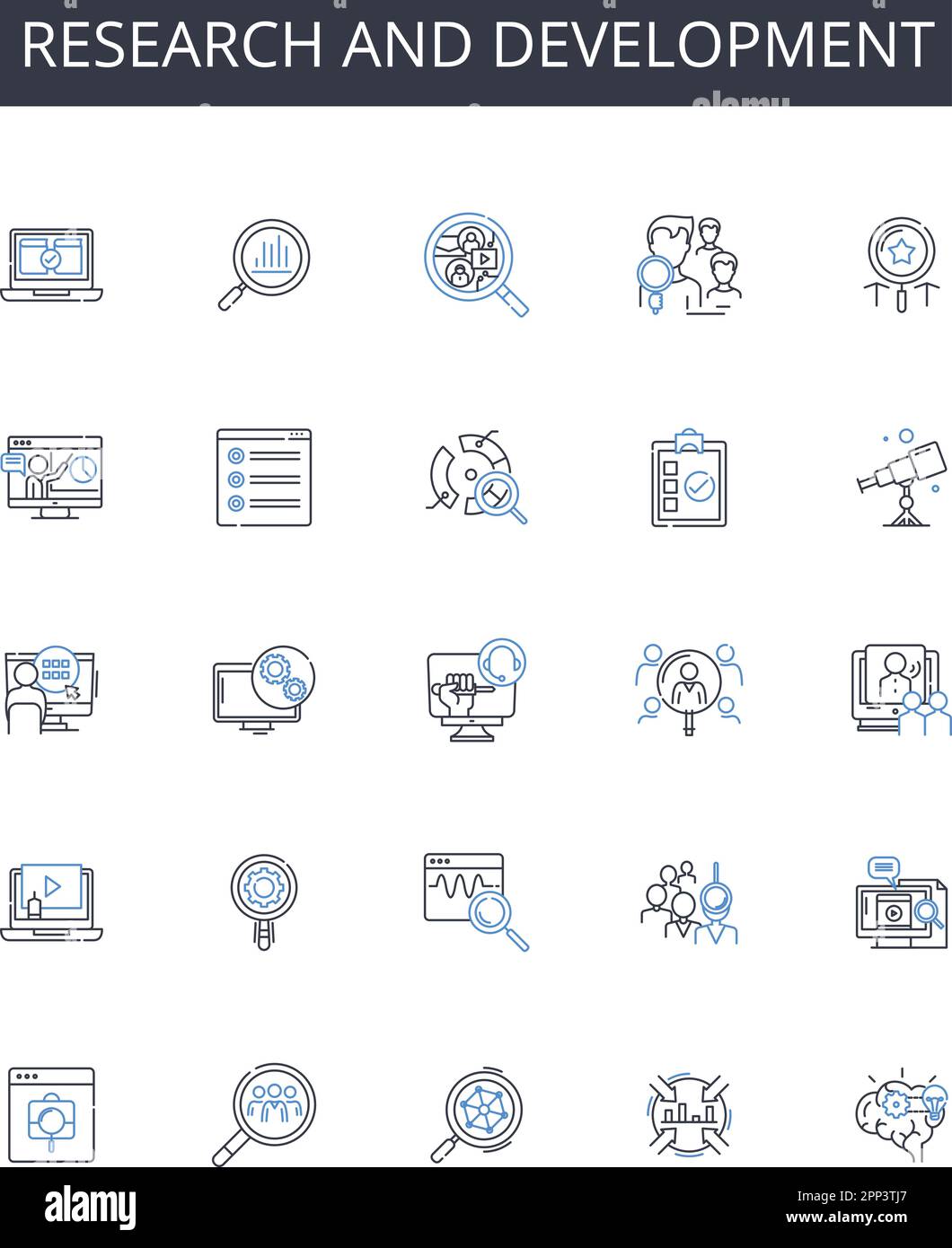 Research and development line icons collection. Give-and-take, Buy-and ...
