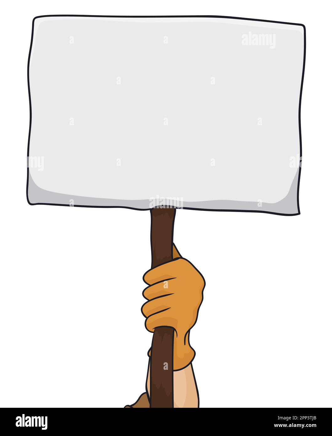 Irregular white paper like a banner template held by a gloved hand in ...