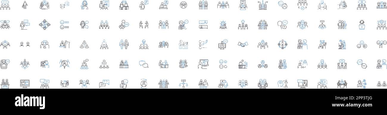 Debate Line Icons Collection Argue Controversy Persuade Discourse
