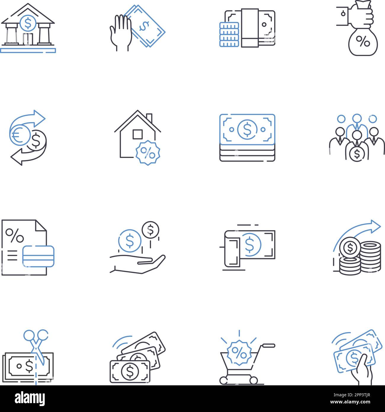 Sales execs line icons collection. Strategy, Target, Pipeline, Qualify ...