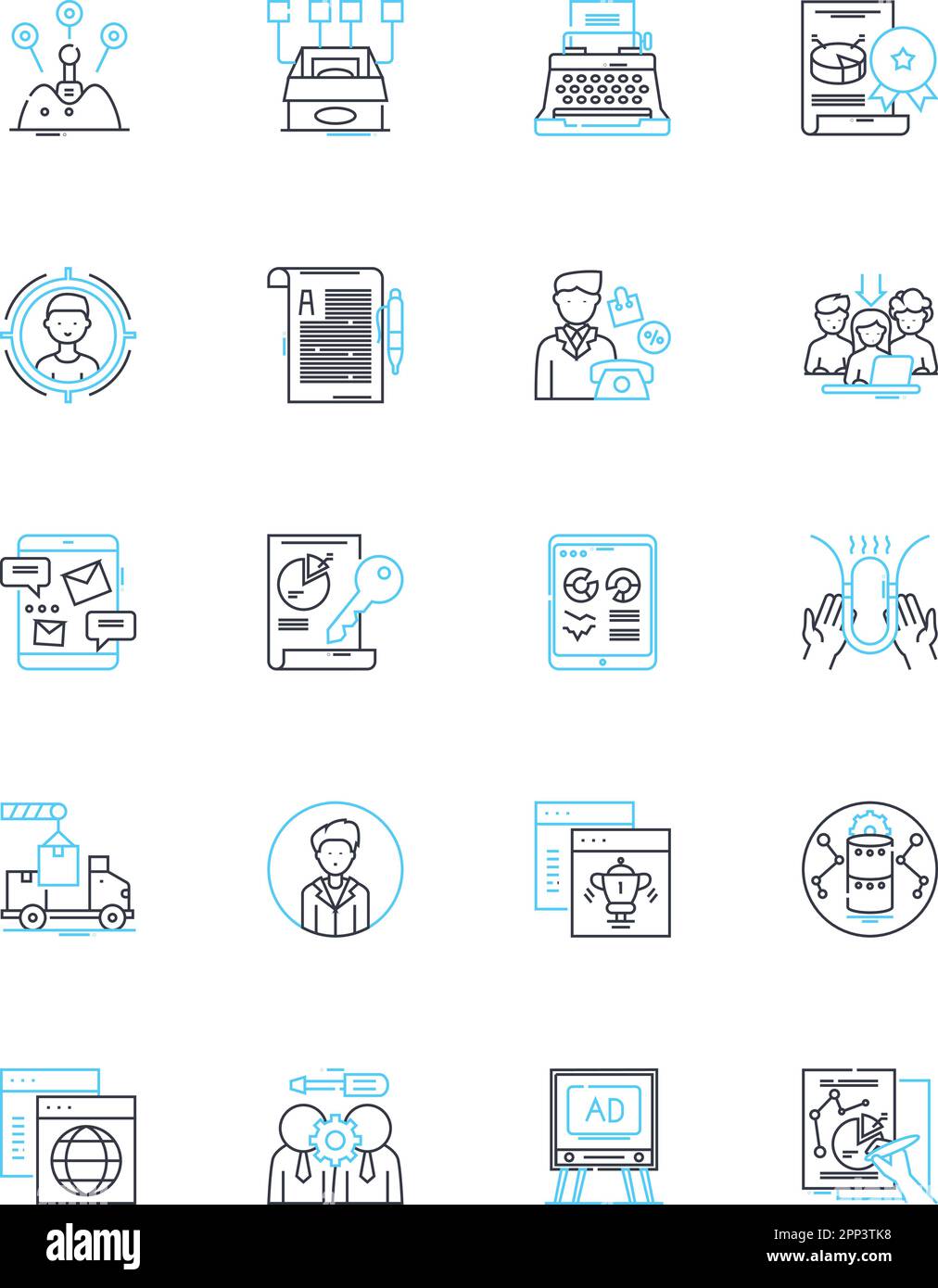 Resource Strategy Linear Icons Set Alignment Agility Allocation