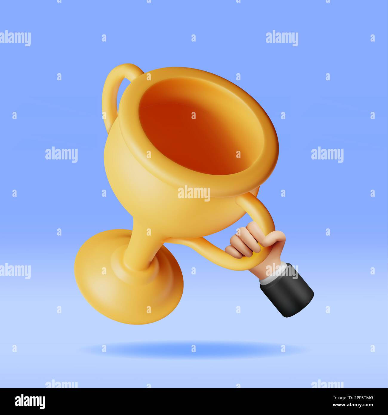 3D Golden Champion Trophy in Hand Stock Vector Image & Art - Alamy