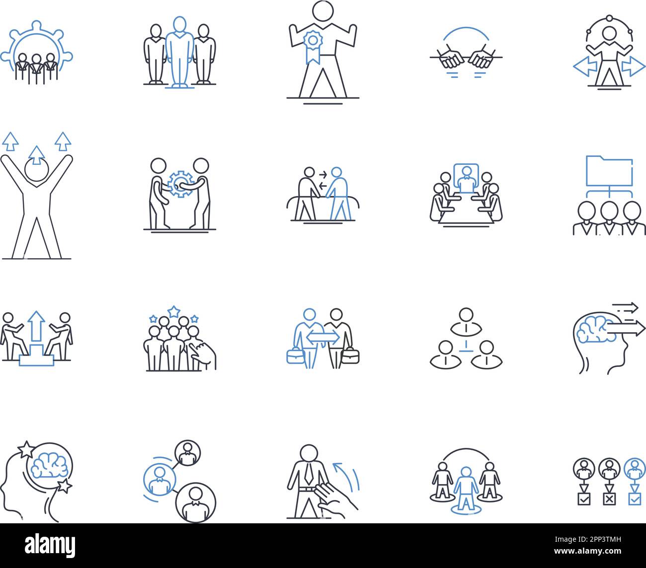 Employer staff line icons collection. Management, Supervision ...