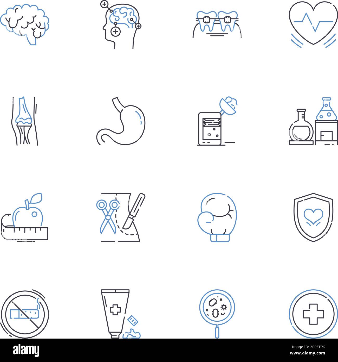 Psychiatric hospital line icons collection. Therapy, Recovery ...