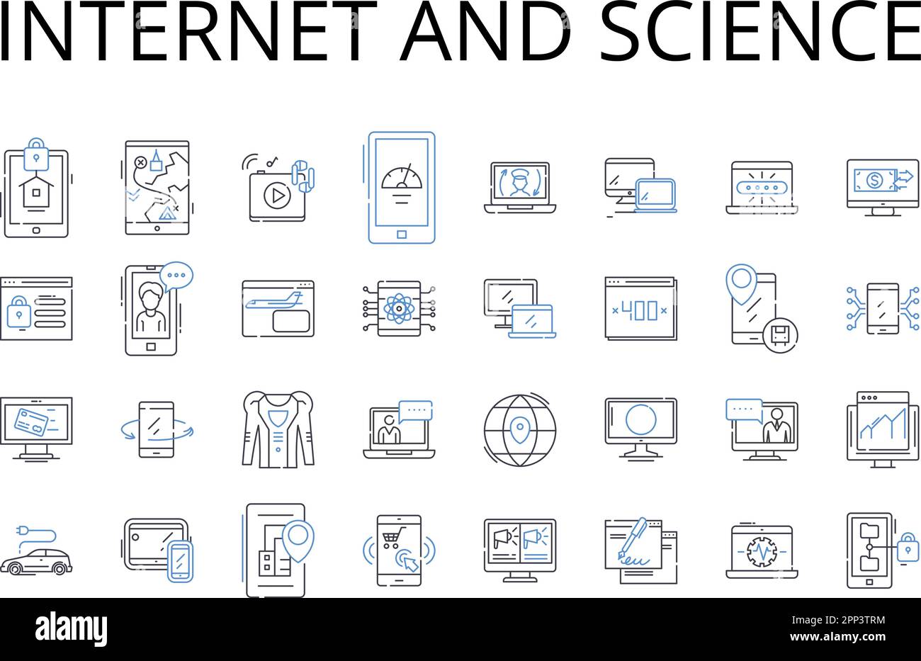 Internet and science line icons collection. nternet, Web, Net ...