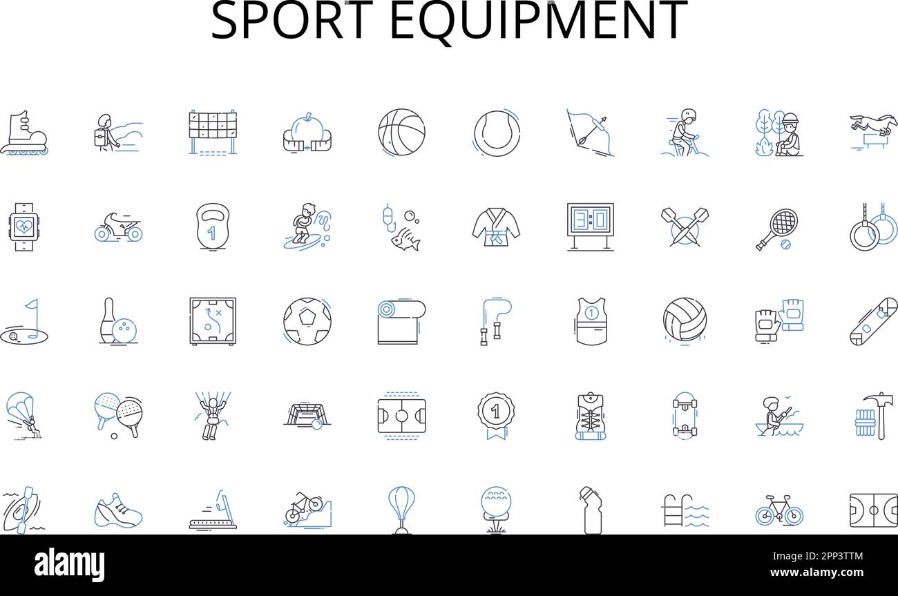 Sport equipment line icons collection. Motivation, Involvement ...