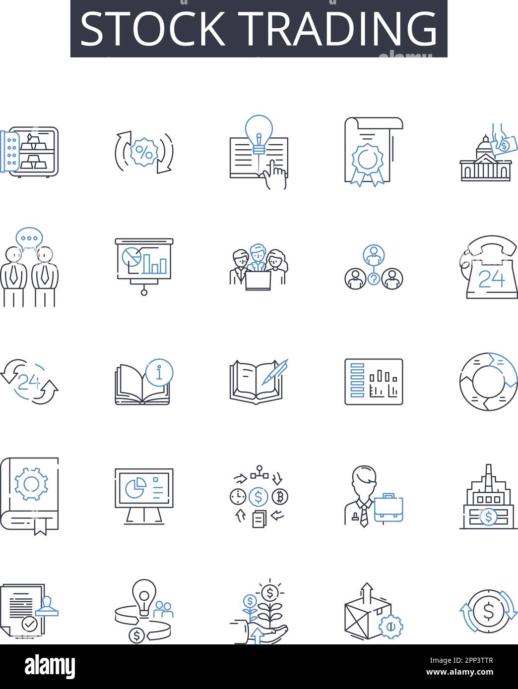 Stock trading line icons collection. Instinct, Perception, Insight ...