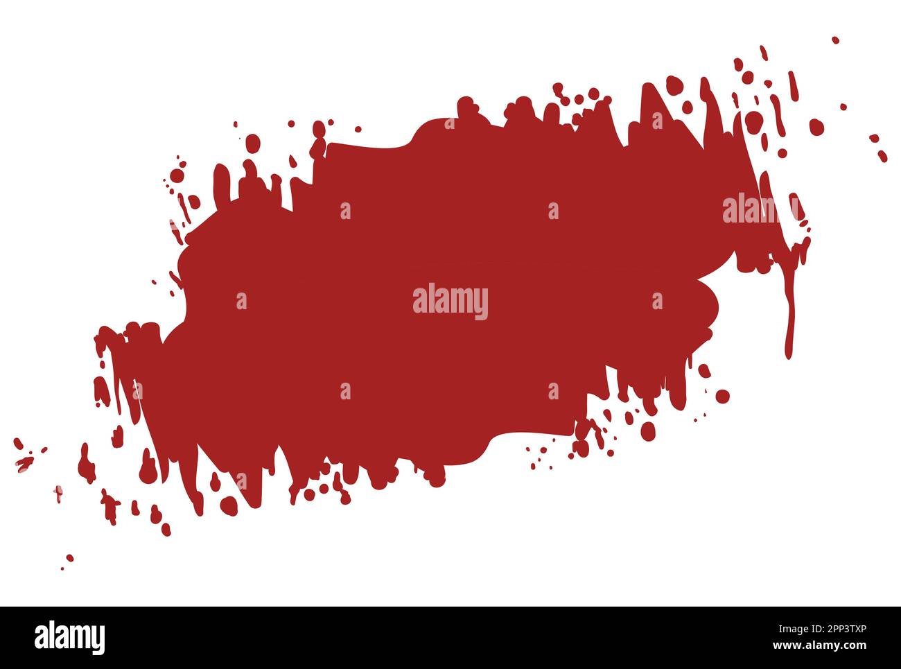 Slanting splash of red paint over white background. Design in flat ...