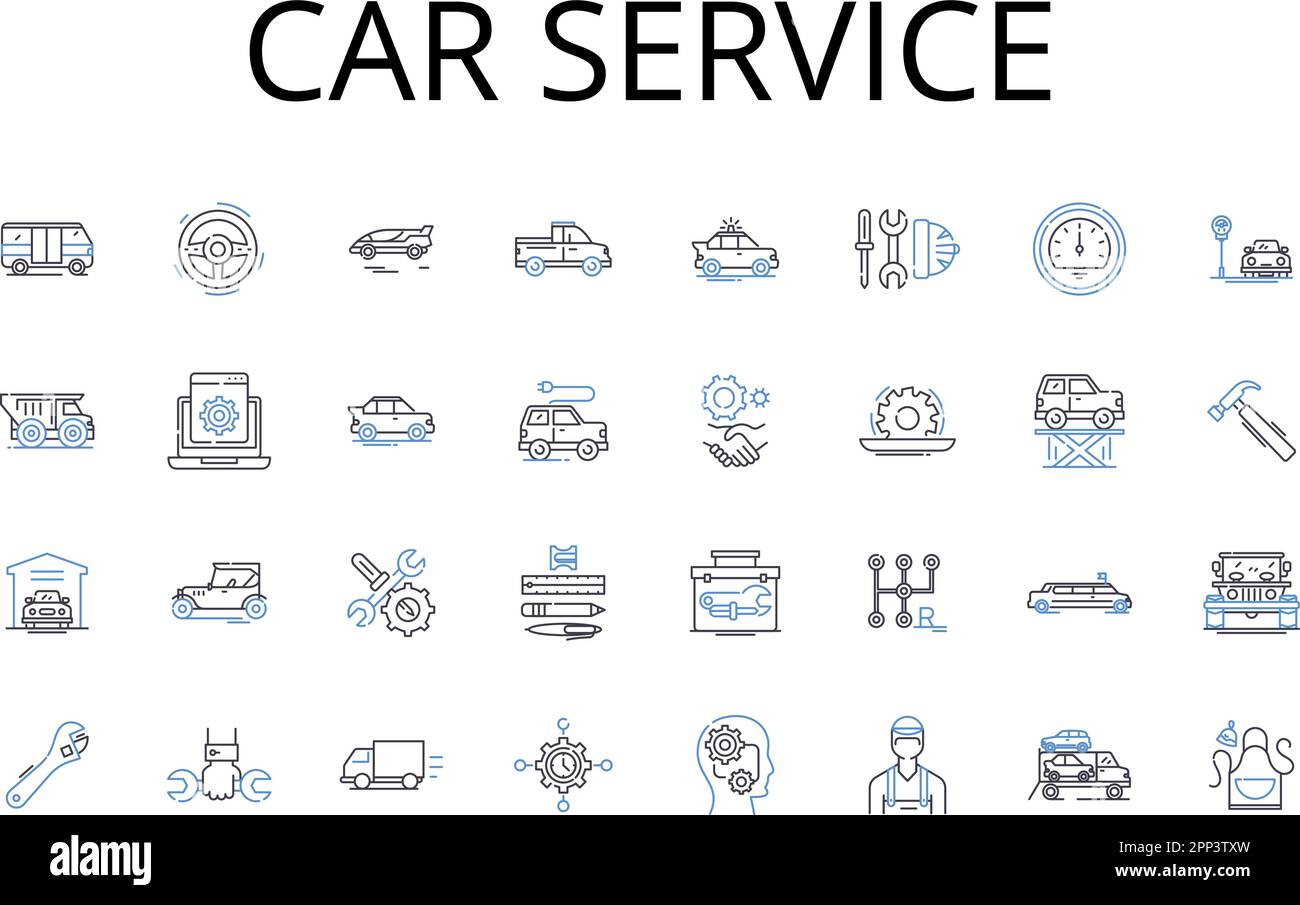 Car service line icons collection. Car maintenance, Automobile repair ...