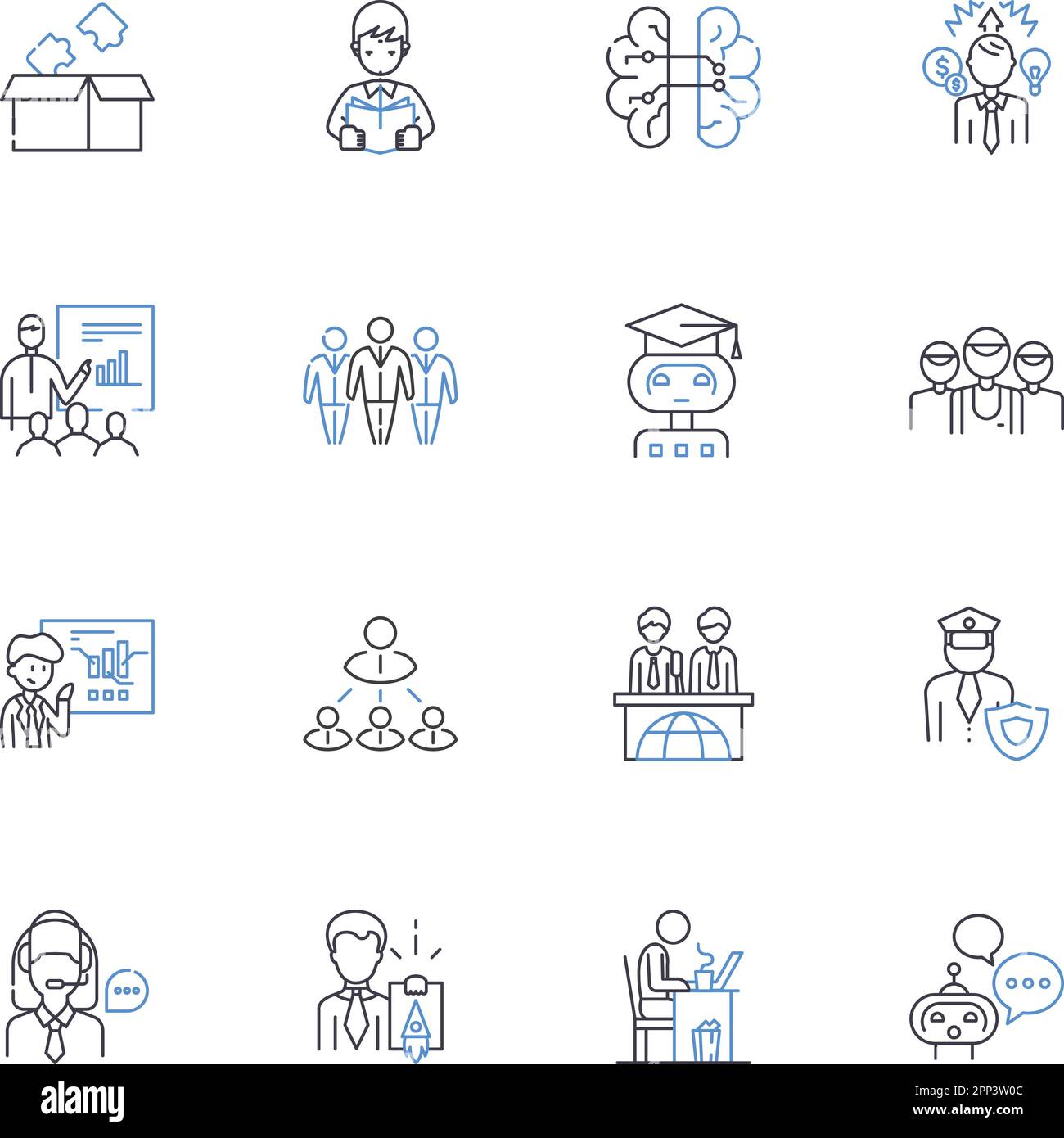 Skill-building line icons collection. Adaptability, Creativity ...