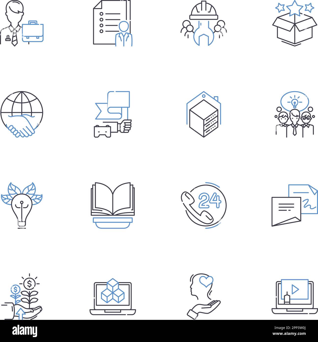 Customer perception line icons collection. Reputation, Experience ...