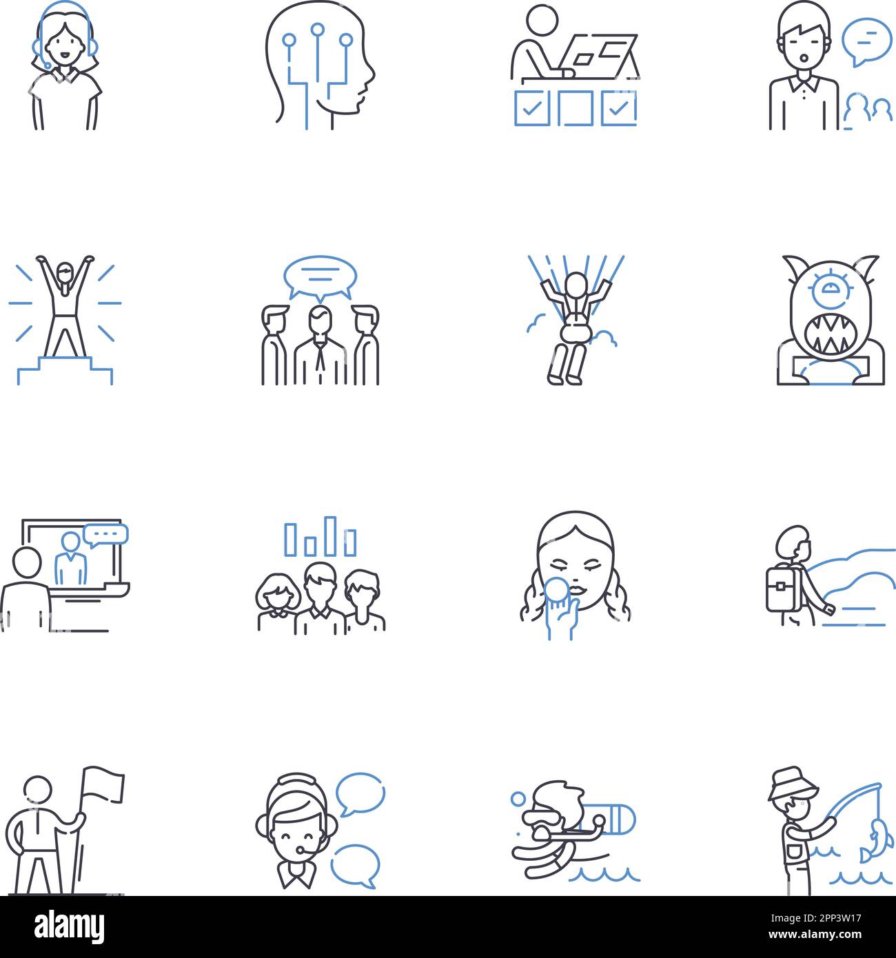 Modern Age Line Icons Collection Echnology Automation Globalization Cybersecurity