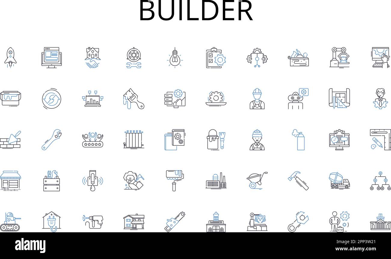 Builder line icons collection. Investments, Budgeting, Retirement ...