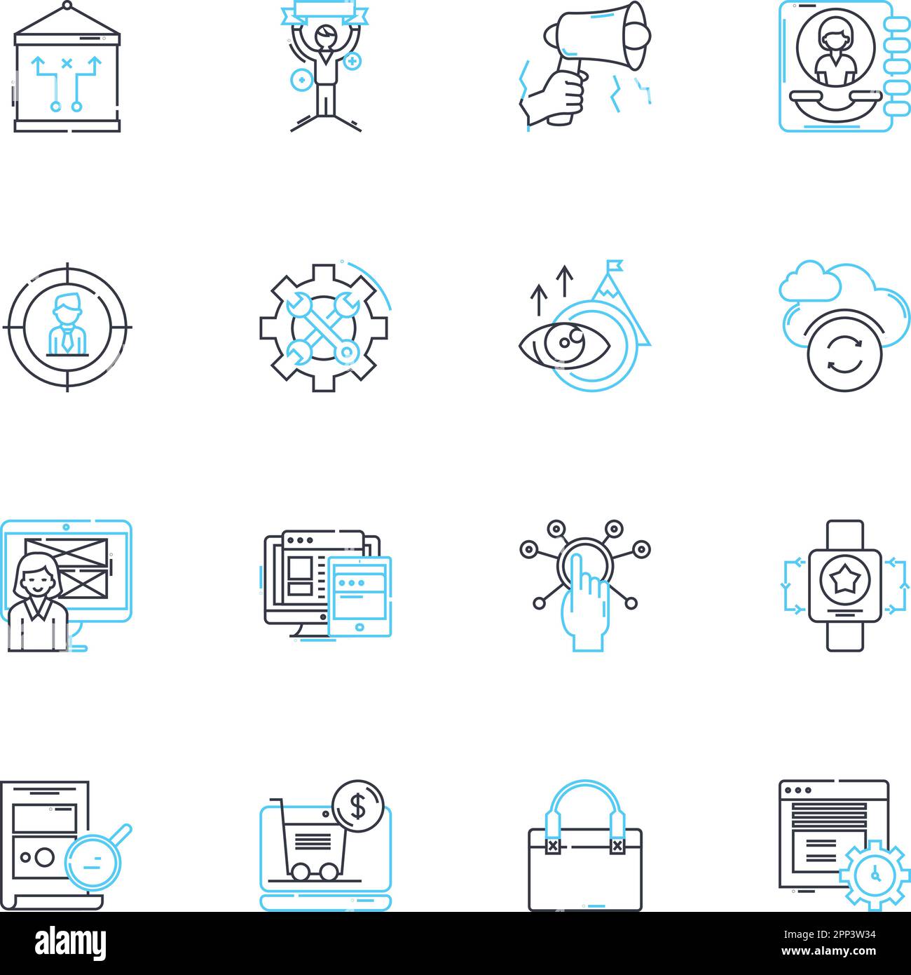 Publicity stunts linear icons set. Viral, Eye-catching, Memorable ...