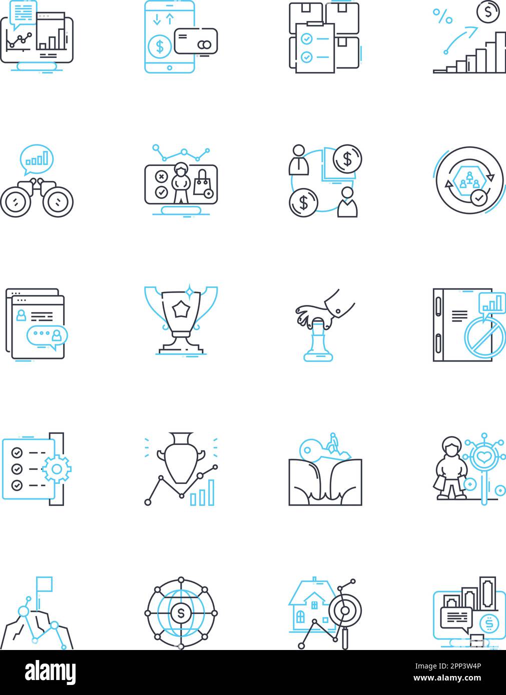 Management review linear icons set. Analysis, Assessment, Audit ... Management review linear icons set. Analysis, Assessment, Audit ...