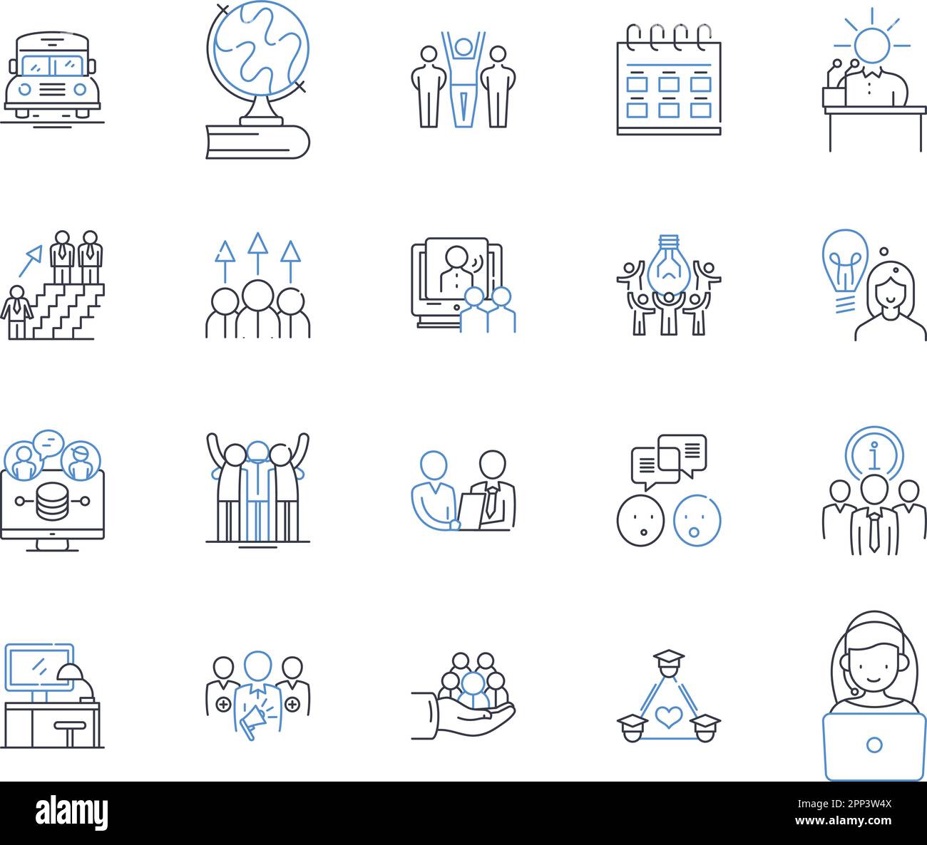 Web-based rendezvous line icons collection. Online, Meetup, Virtual, Platform, Connect ...