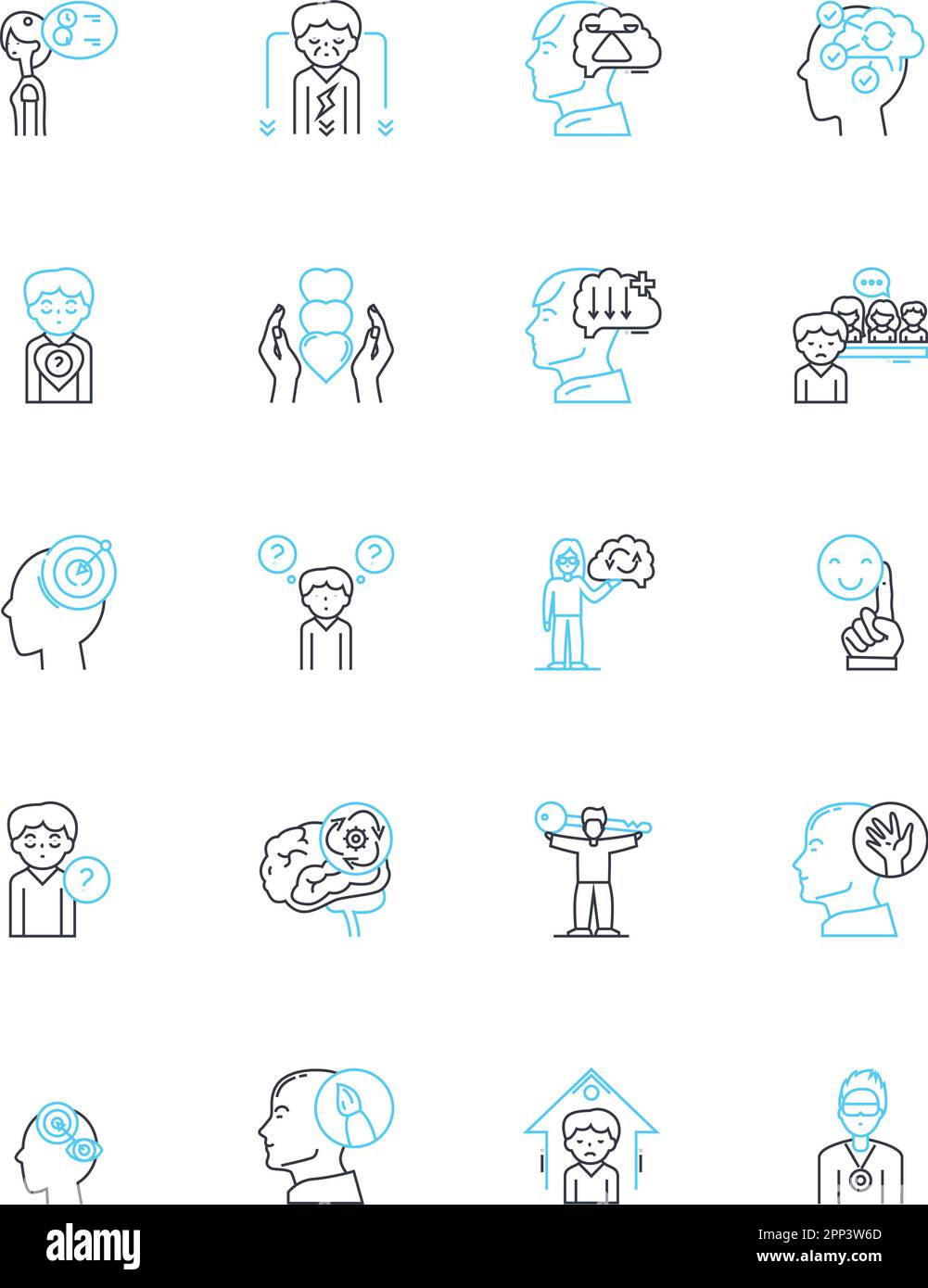 Emotional Intelligence linear icons set. Empathy, Compassion, Self ...
