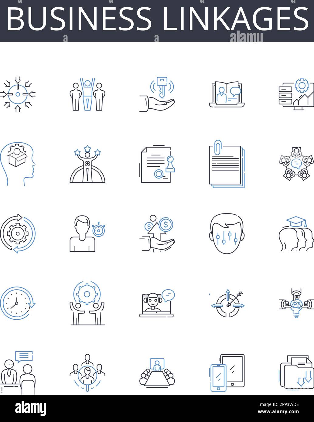 Business linkages line icons collection. Utensils, Appliances, Linens ...
