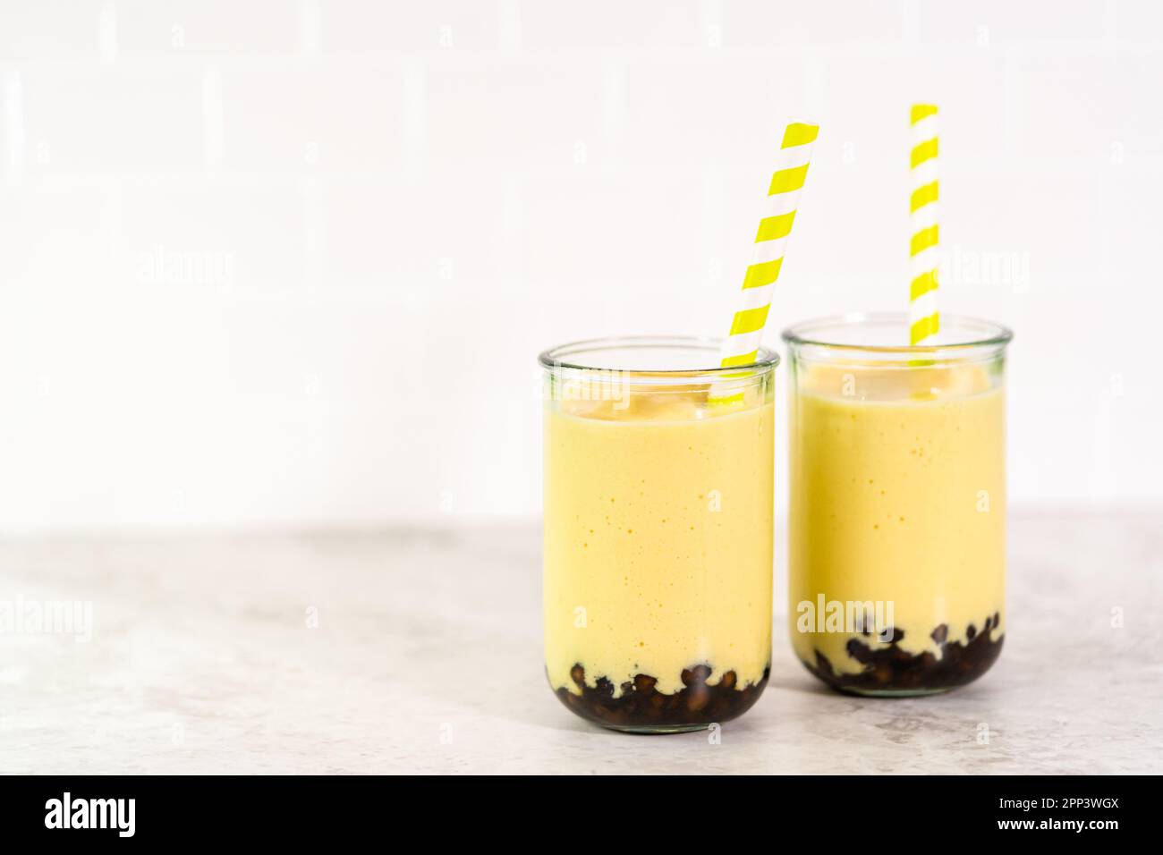 Mango boba smoothie Stock Photo - Alamy