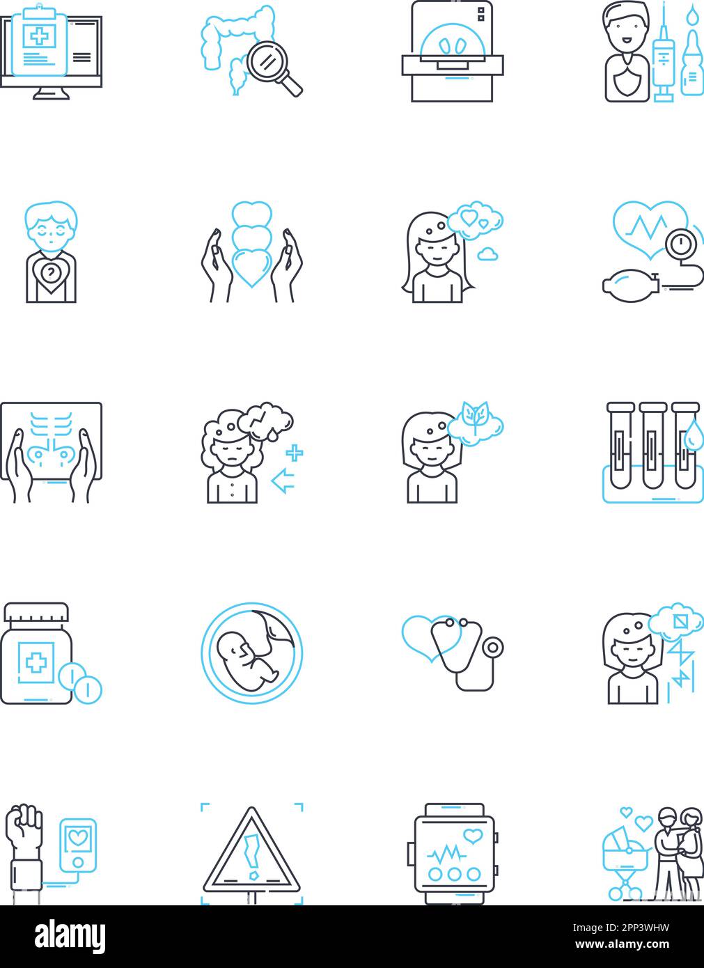 Medical Coordination Linear Icons Set Collaboration Integration