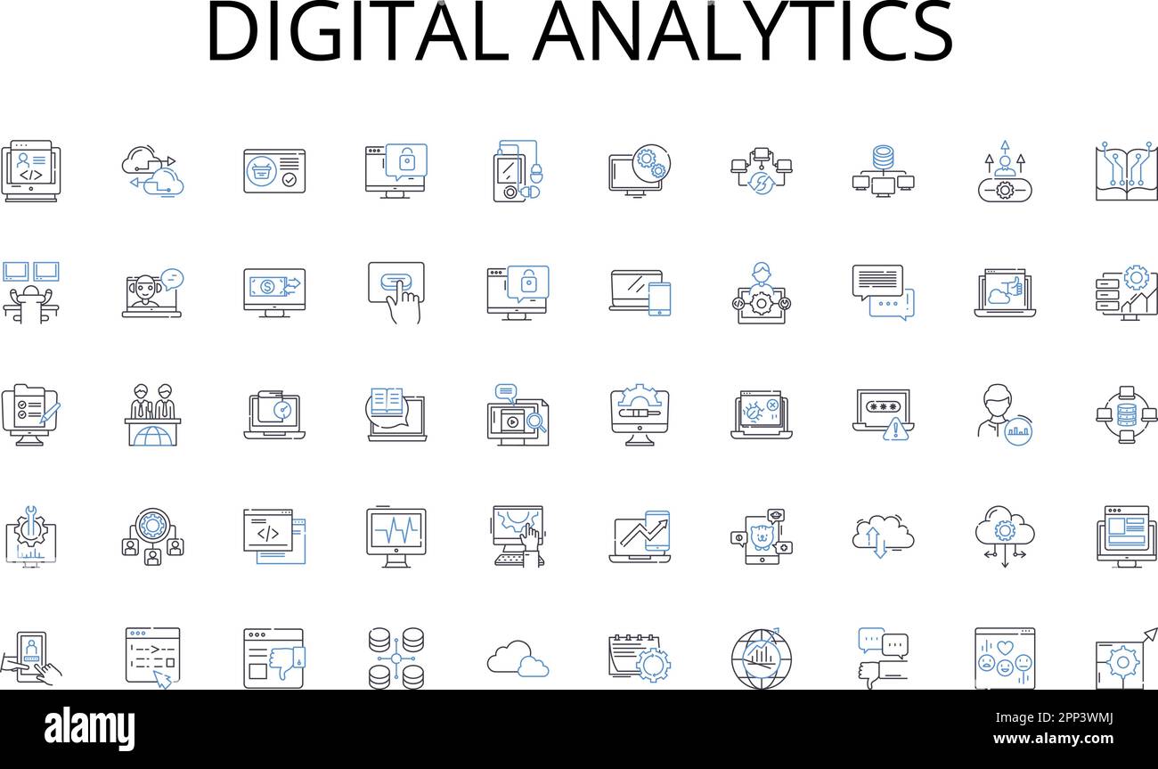 Digital analytics line icons collection. Negotiation, Compromise ...