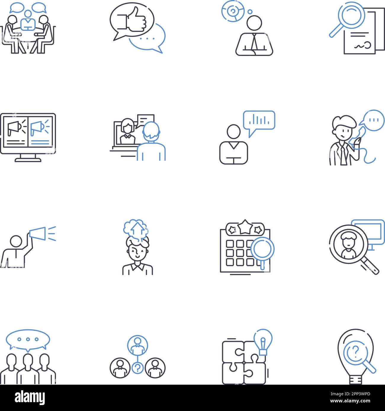 Examining And Comments Line Icons Collection Annotating Critiquing Scanning Reflecting
