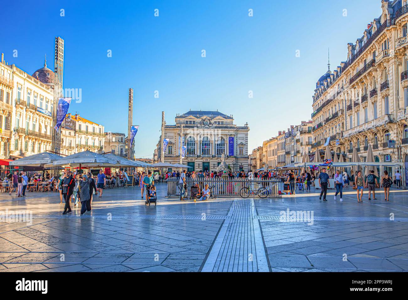 The large central square quare in Montpellier, France Stock Photo - Alamy