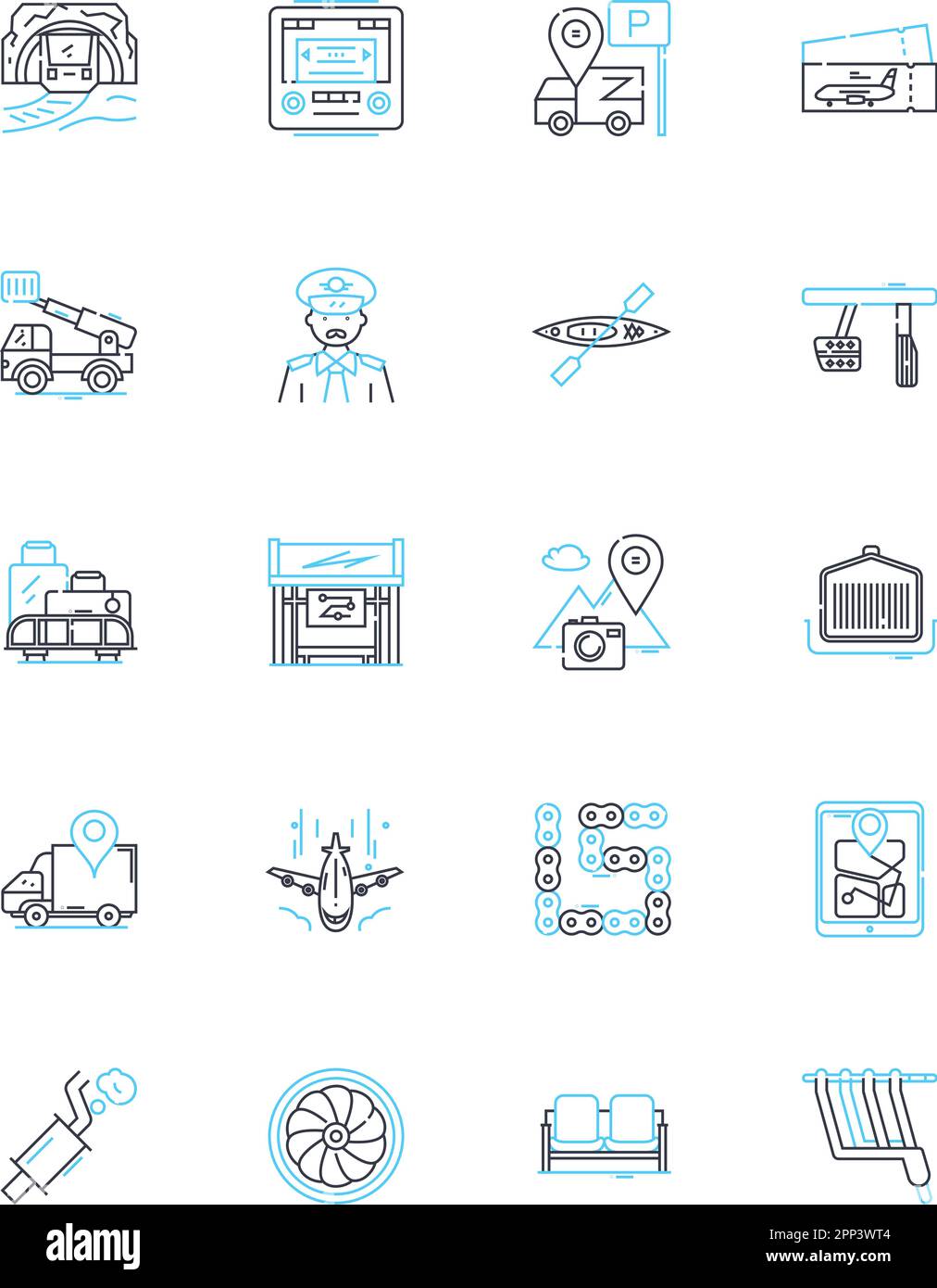 Operator Linear Icons Set Support Assistance Control Management