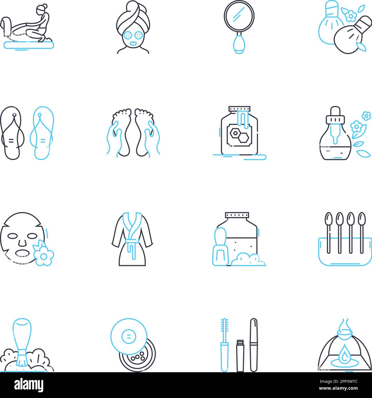 Nail salon linear icons set. Polish, Manicure, Pedicure, Cuticle ...