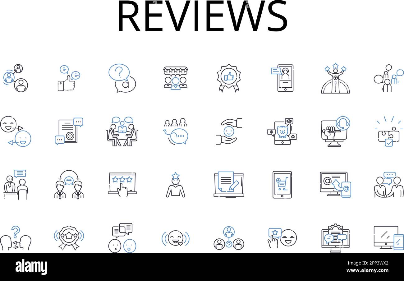 Reviews line icons collection. Feedback, Opinions, Assessments ...