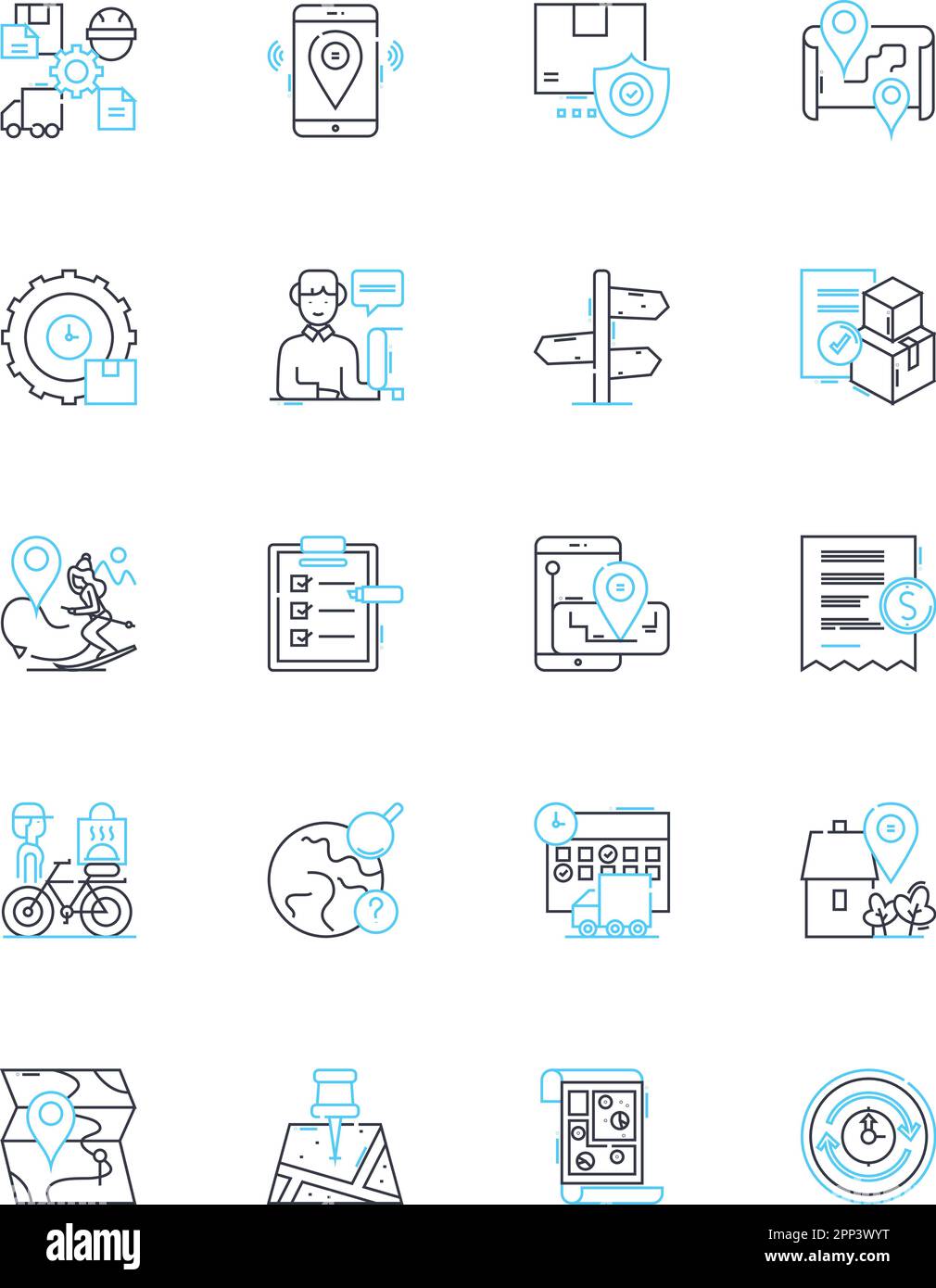 Express and courier linear icons set. Delivery, Shipping, Parcel ...