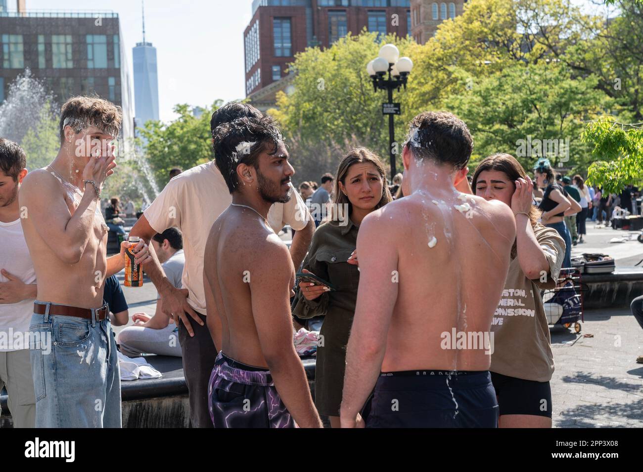 New York, USA. 21st Apr, 2023. Alpha Epsilon Pi fraternity of New York ...